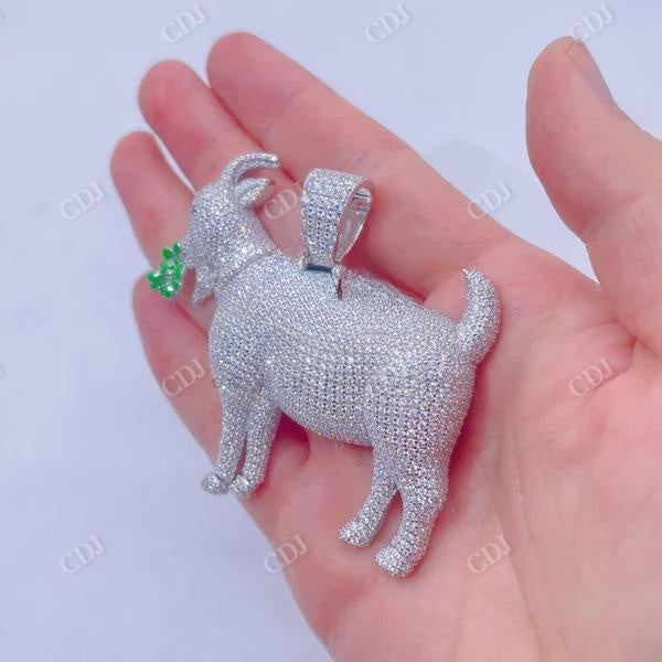 Cuban Chain 3D Design Iced Out Goat Diamond Pendant for Luxury ...