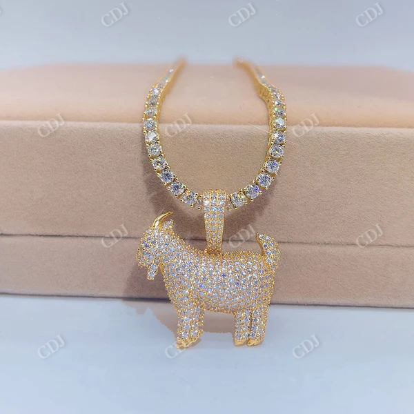 Iced Out Diamond Goat Pendant For Men – customdiamjewel
