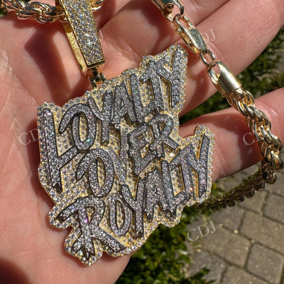 Gold Iced LOYALTY OVER ROYALTY Hip Hop Pendant - Hip Hop Jewelry ...