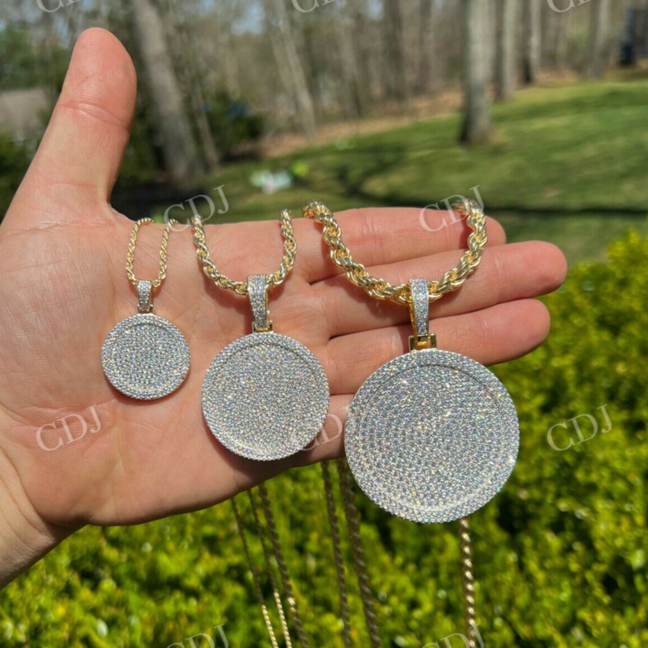 Silver Out Iced Round Hip Hop Medallion Pendant – customdiamjewel
