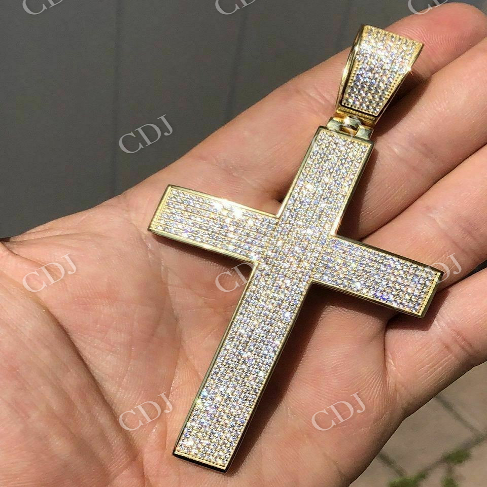 Huge 14k Gold Cross Hip Hop Pendant – customdiamjewel