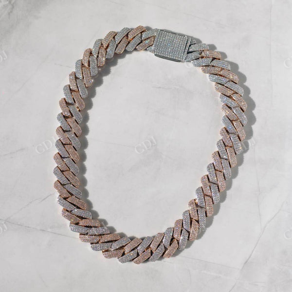 Two Tone Rapper Singer Cuban Link Chain Necklace – customdiamjewel