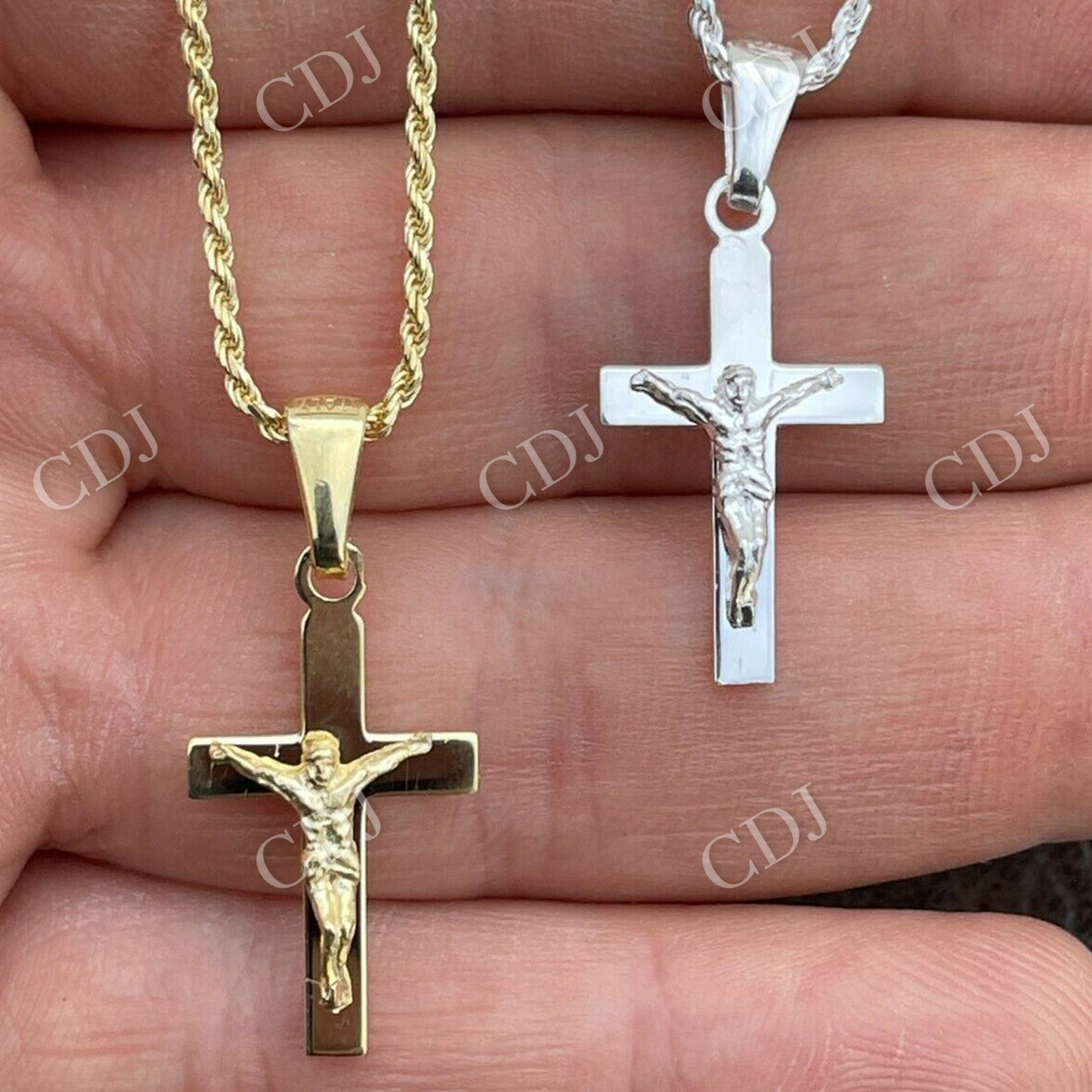 Plain Gold Cross Jesus Crucifix Pendant – customdiamjewel