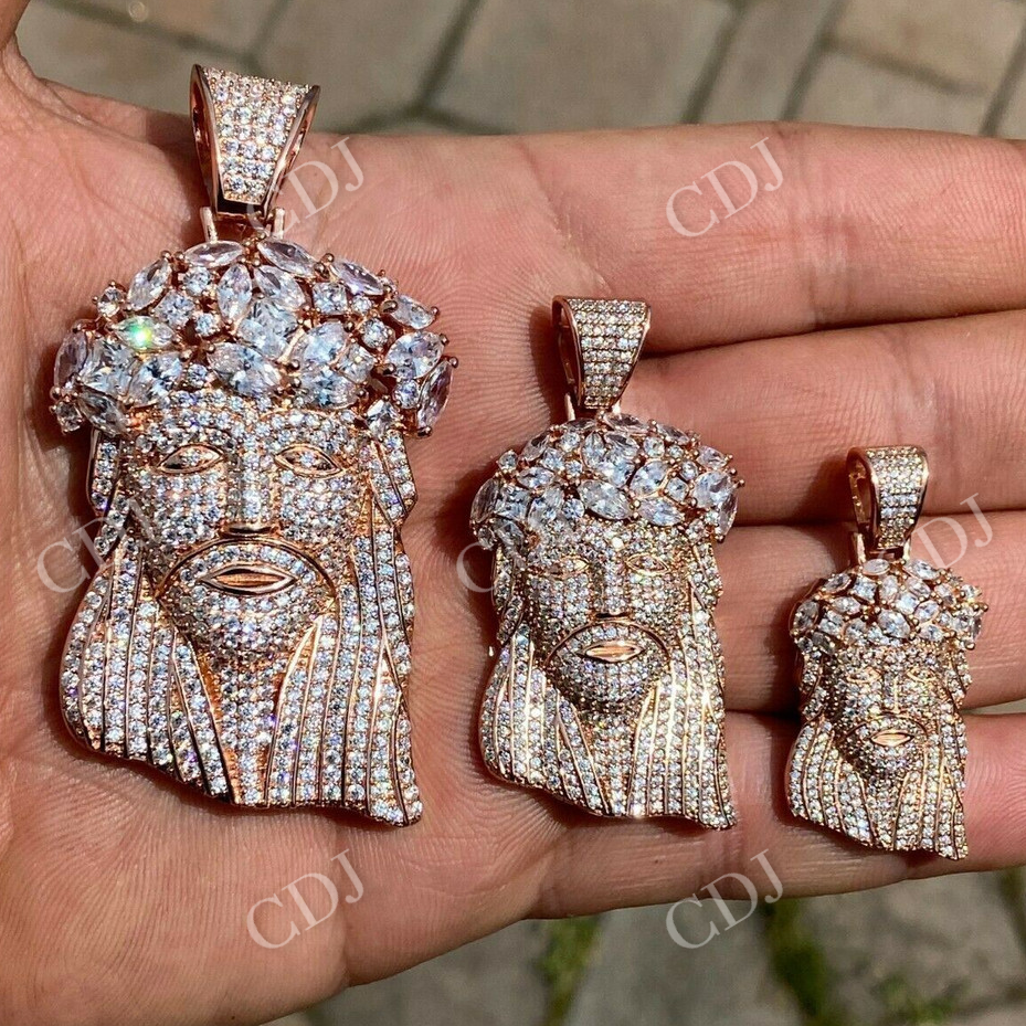 Multi Diamond Jesus Piece Pendant – customdiamjewel