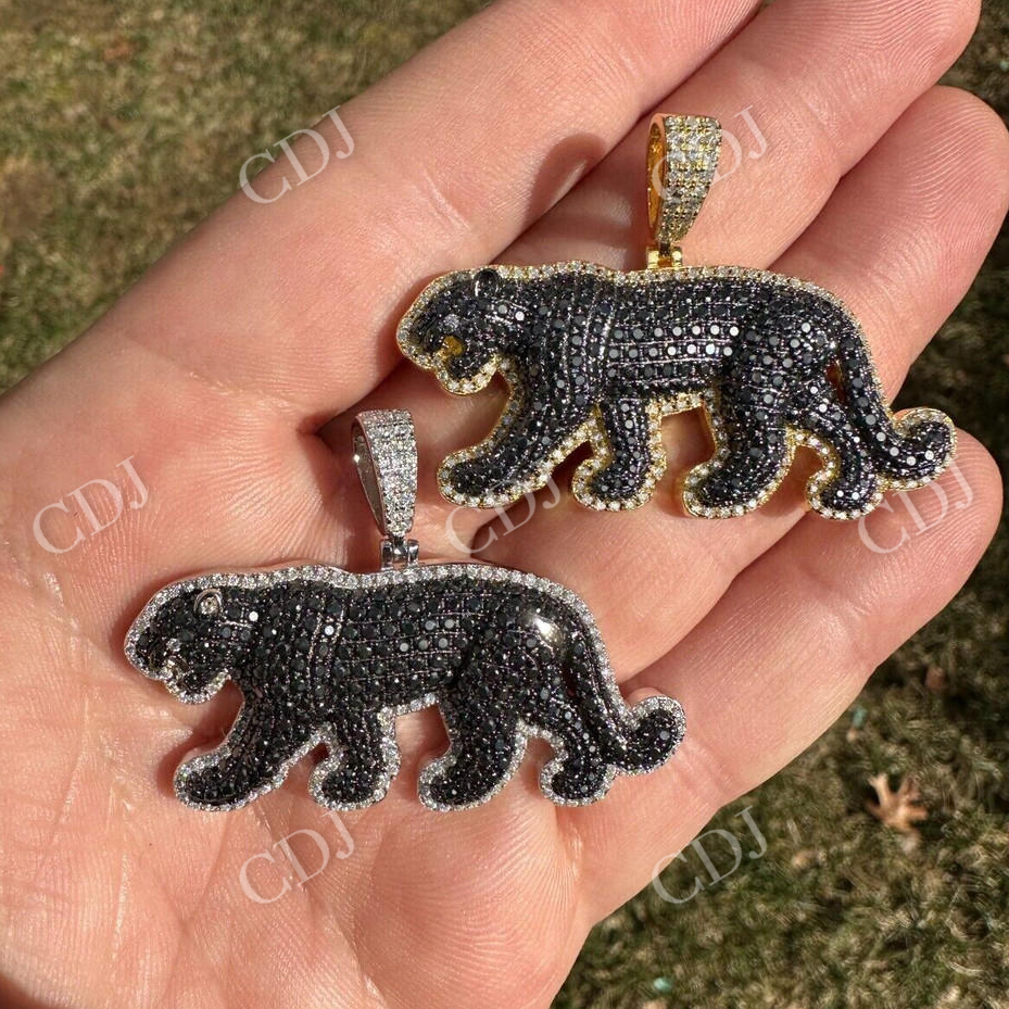 Black Moissanite Panther Jaguar Pendant Necklace – customdiamjewel