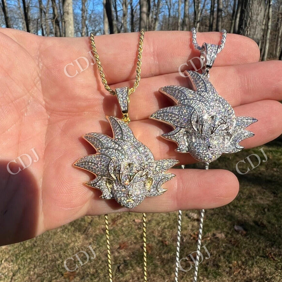 Moissanite Iced Goku Saiyan Dragon Ball Z Pendant – customdiamjewel