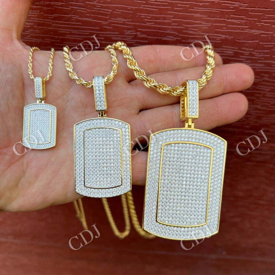 Dog Tag Iced Hip Hop Diamond Pendant – customdiamjewel