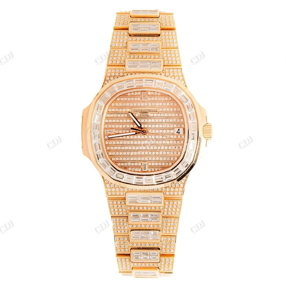 Customized Baguette CVD Diamond Patek Philippe Watch – customdiamjewel
