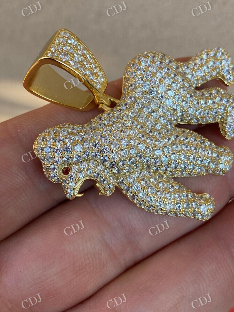 Iced out Gorilla Diamond Pendant – customdiamjewel