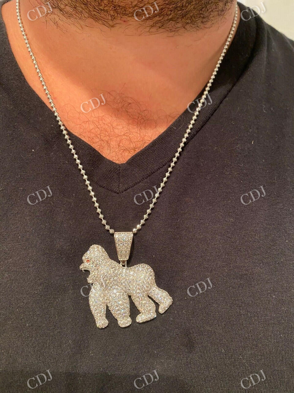 Iced out Gorilla Diamond Pendant – customdiamjewel
