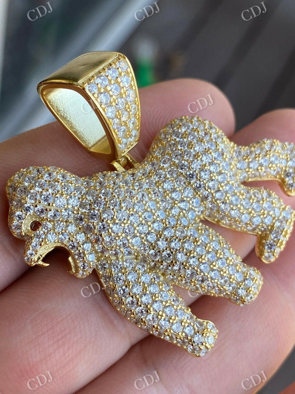 Iced out Gorilla Diamond Pendant – customdiamjewel