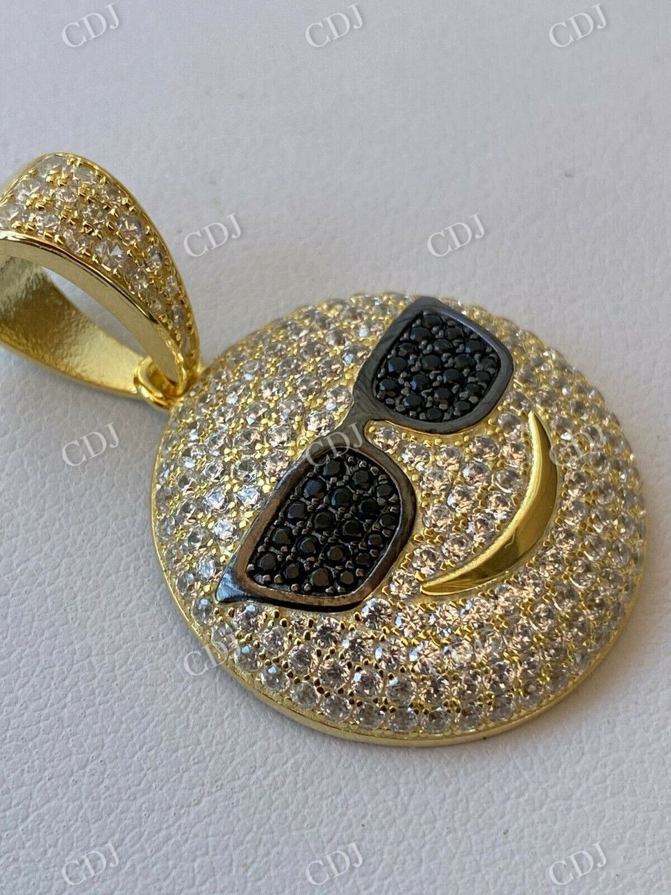14k Gold Cool Smiley Emoji Iced Pendant - Shop The Collection ...