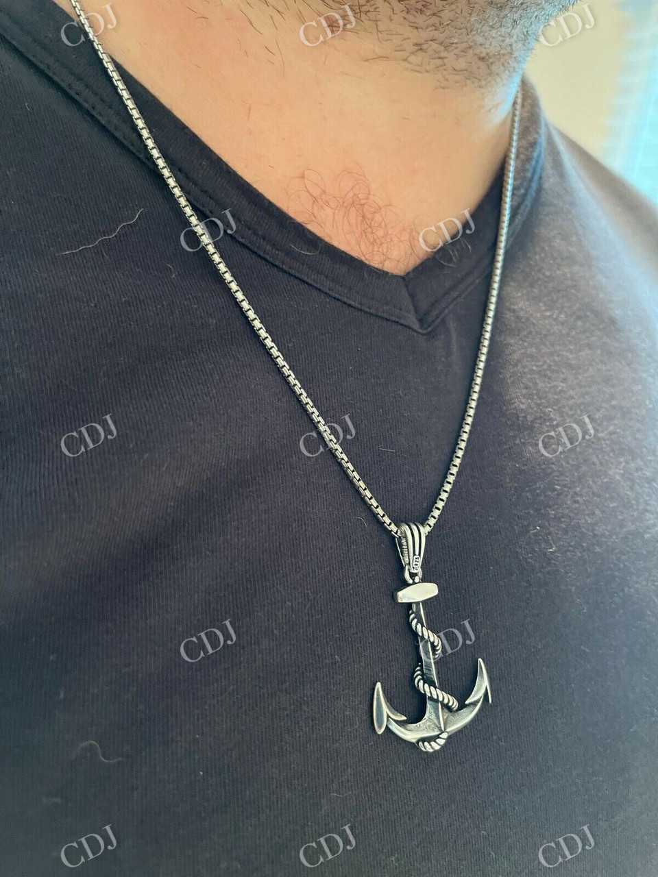 14k Gold Anchor Nautical Navy Pendant – customdiamjewel