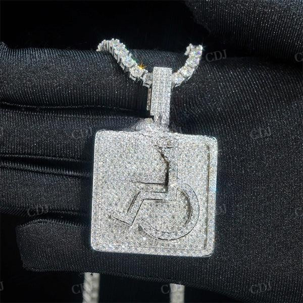 2 Layer Wheelchair Handicap Diamond Pendant - Shop Now – customdiamjewel