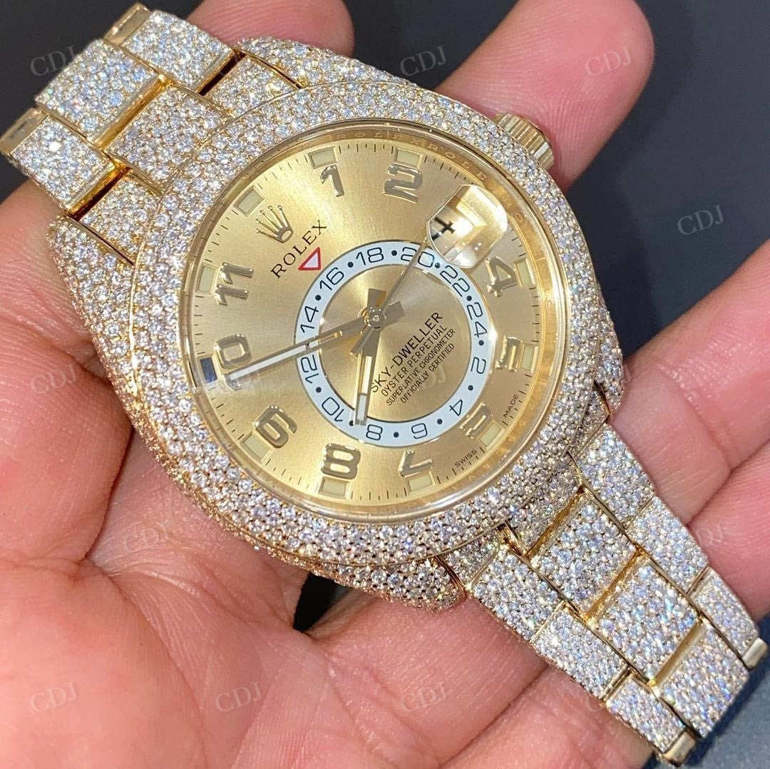Sky Dweller Rolex Diamond Hip Hop Watch – Shine in Style – customdiamjewel