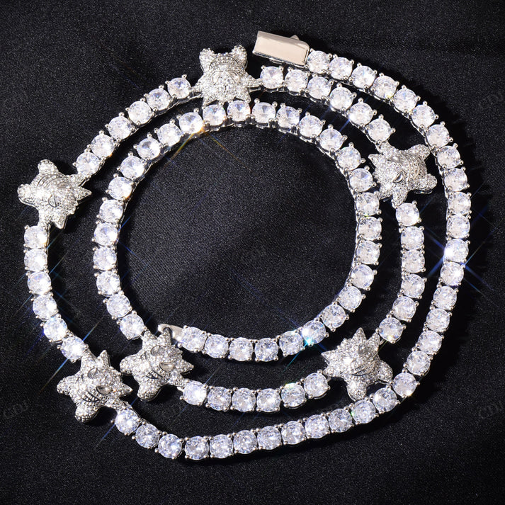 4mm Diamonds Gengar Stationed Tennis Chain – customdiamjewel