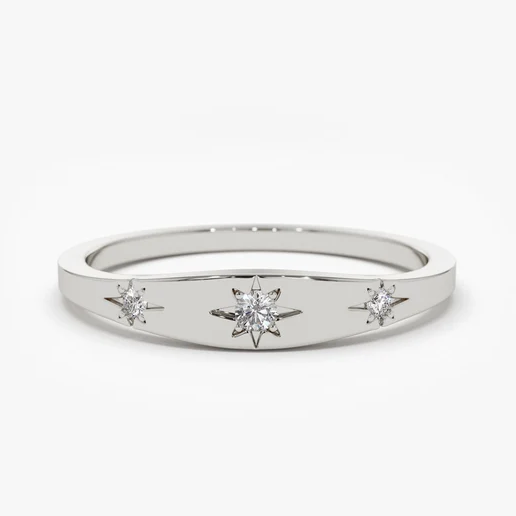 Unique Star Setting Diamond Stacking Wedding Band – customdiamjewel